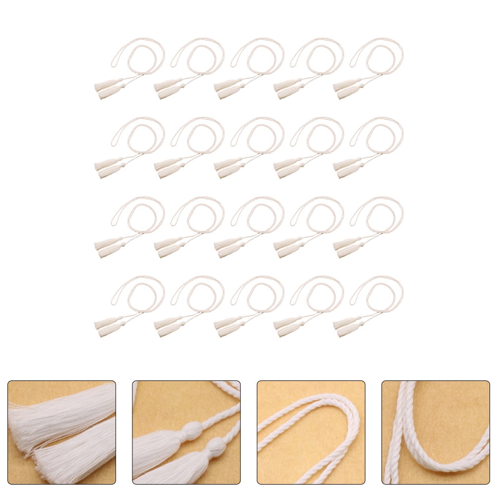 DEEPCRAFF 20Pcs Cotton Handmade Tassel Tie Back Rope for Home ...