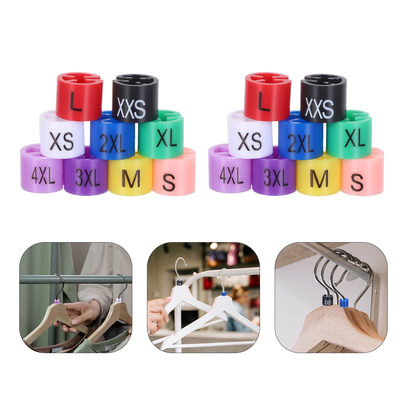 DEEPCRAFF 270Pcs Vibrant Plastic Garment Size Marker Labels for Hangers ...