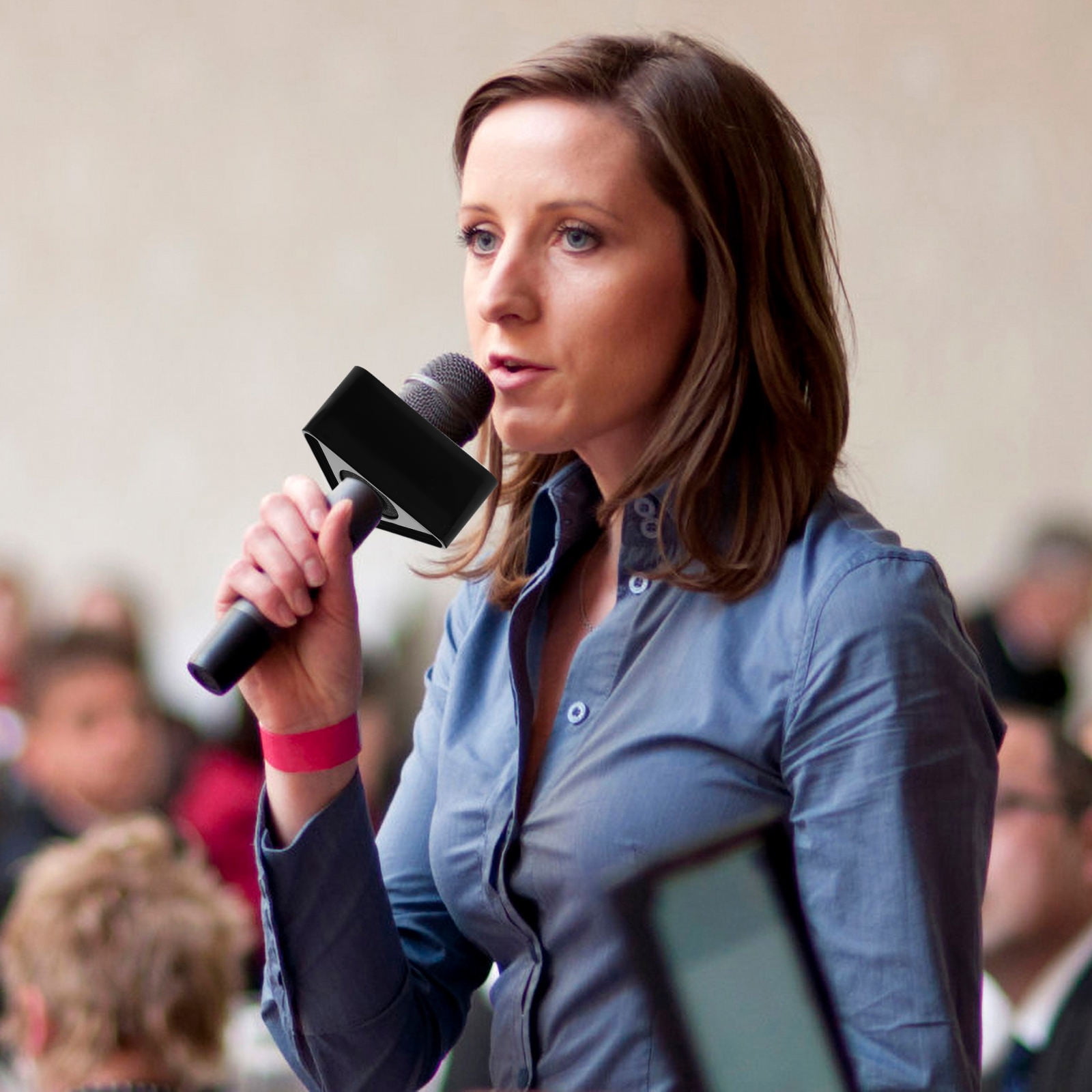 DEEPCRAFF 2Pack Microphone Logo Cube Black ABS Plastic with Molding ...