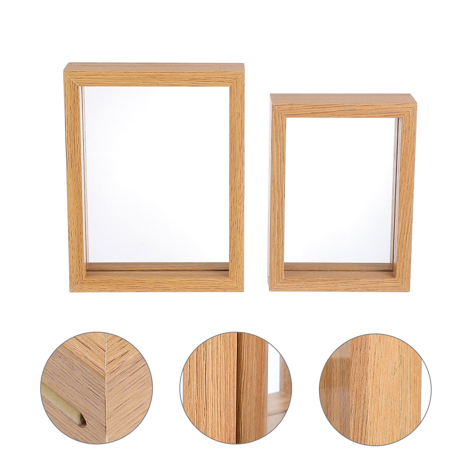 Phenofice Mdf Glass Specimen Frame 2Pcs Transparent Wood for Plant ...