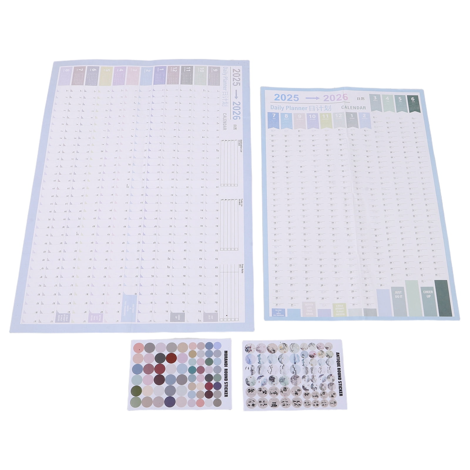 DEEPCRAFF 2Pcs White 2026 Annual Wall Calendar Large Yearly Planner ...
