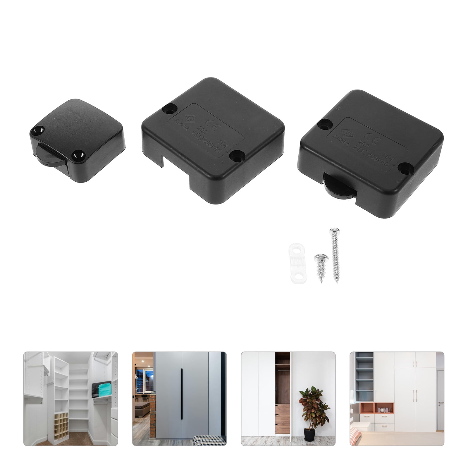 DEEPCRAFF 2Pcs Black Cabinet Light Switch Automatic Door Activated ...