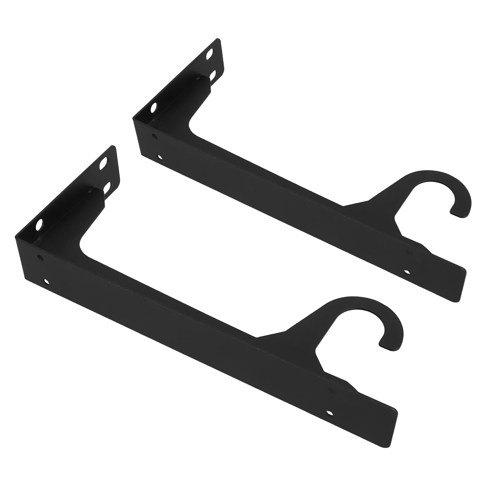 DEEPCRAFF 2Pcs Black Metal Closet Shelf and Rod Brackets with Hook for ...