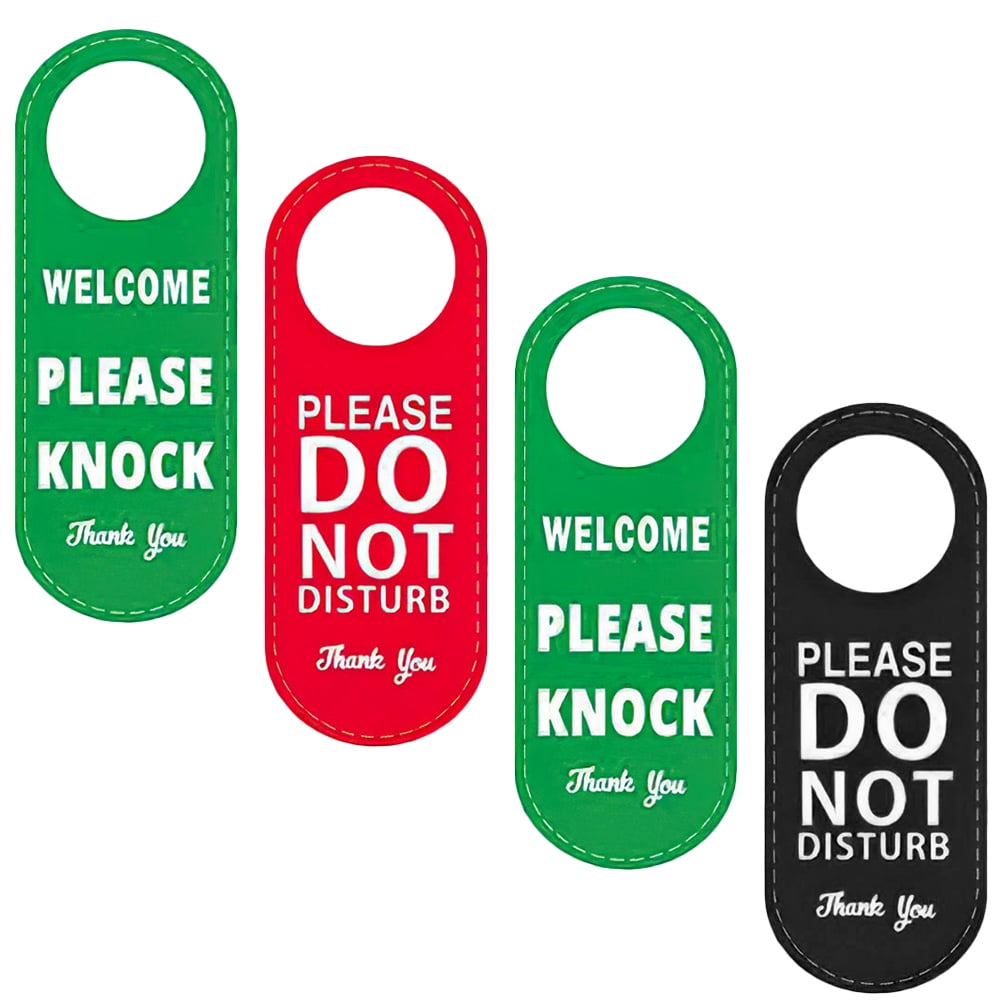 DEEPCRAFF 2Pcs Door Hanger For Hotel Black Modern Privacy Indicator ...