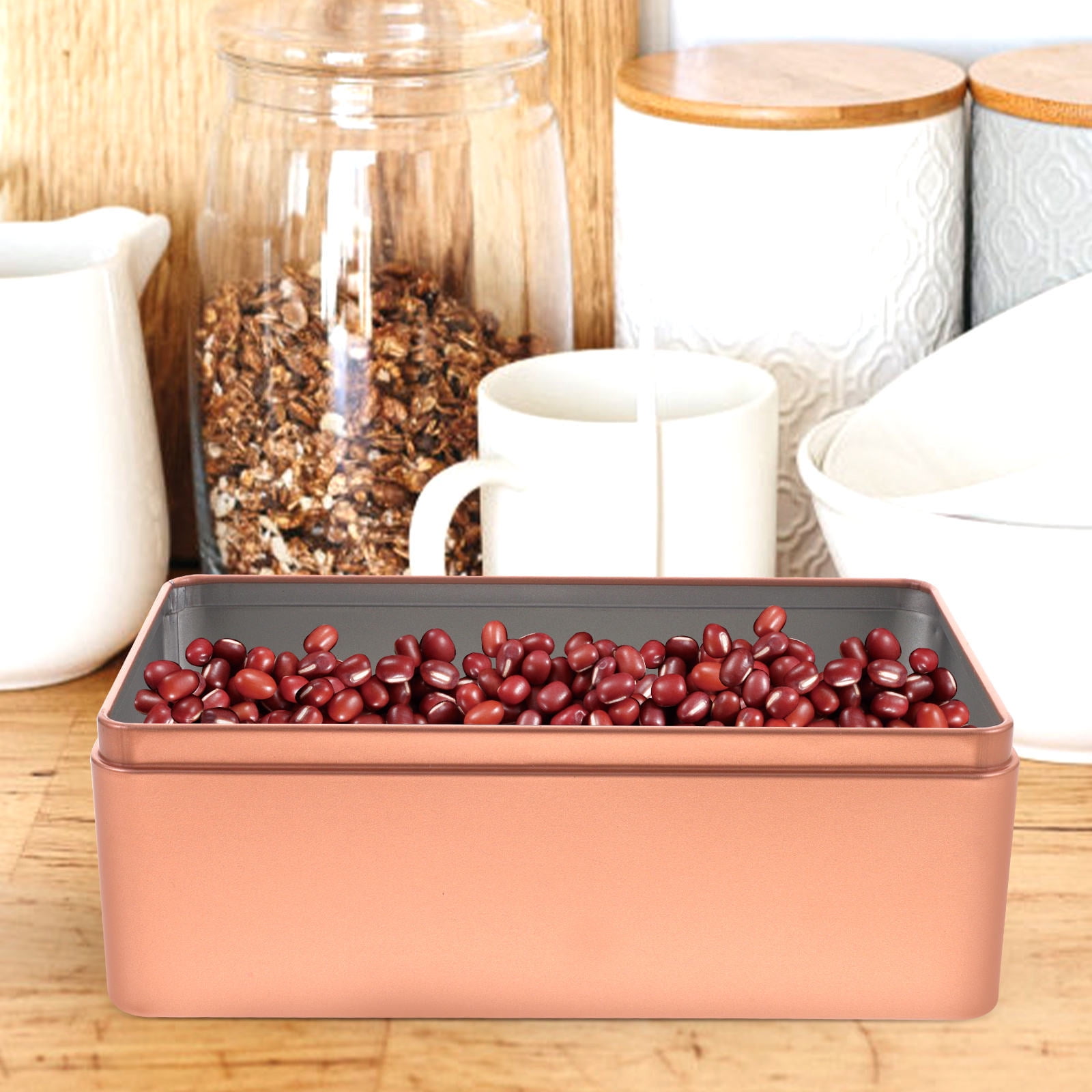 DEEPCRAFF 2Pcs Golden Rectangular Tin Box with Lid Ideal for Tea Leaves ...
