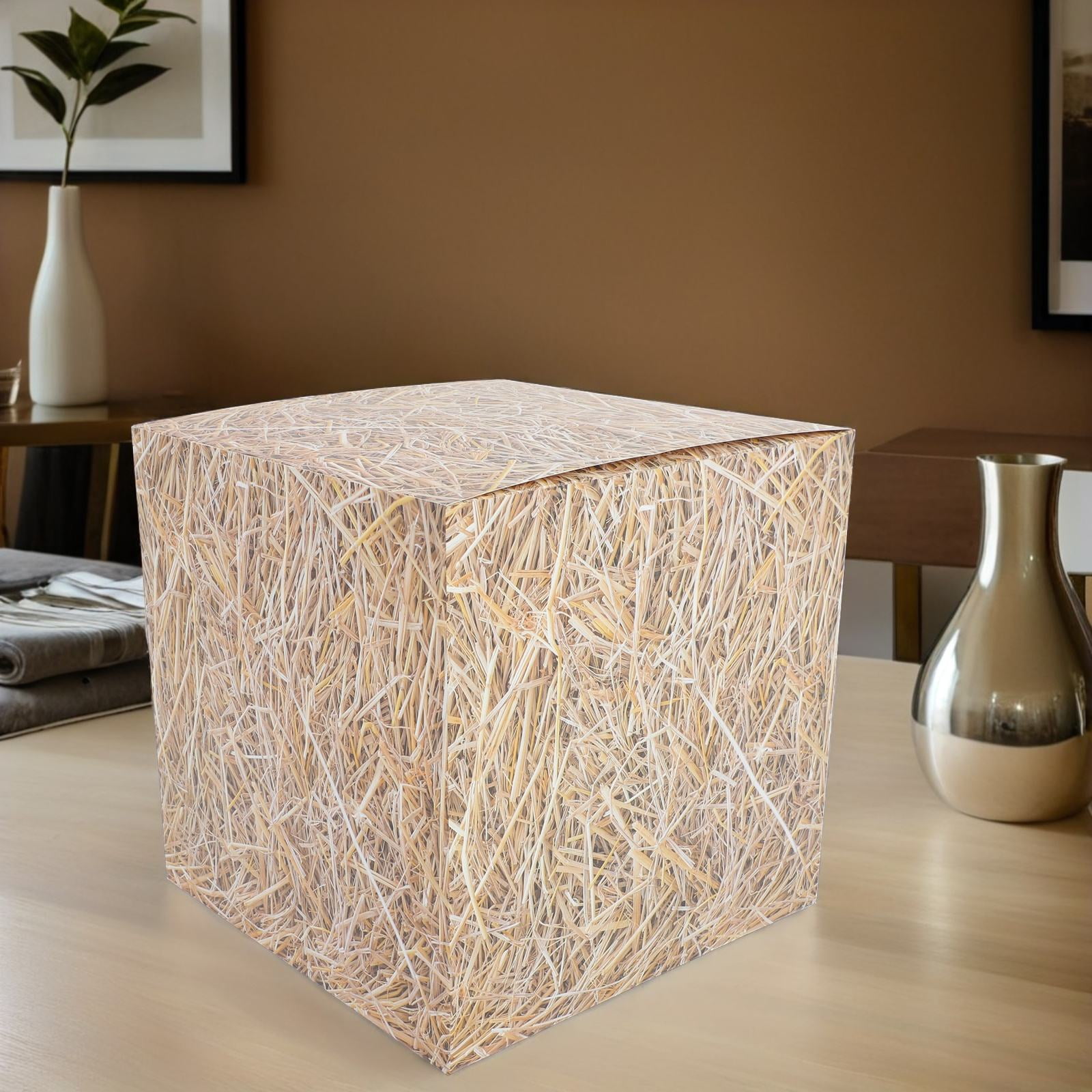 DEEPCRAFF 2Pcs Hay Bales Boxes Paper Material Realistic Faux Hay for ...