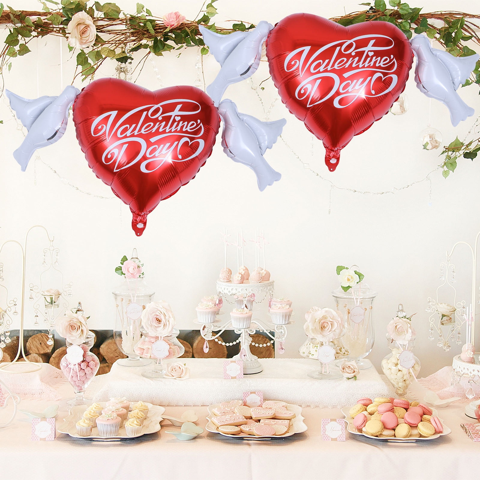 DEEPCRAFF Wedding Balloons Heart Shape Red Aluminum No Odour Safe 2Pcs ...