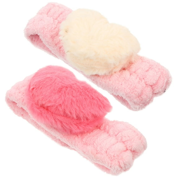 DEEPCRAFF 2Pcs Lovely Elastic Hair Bands with Coral Fleece Material and ...
