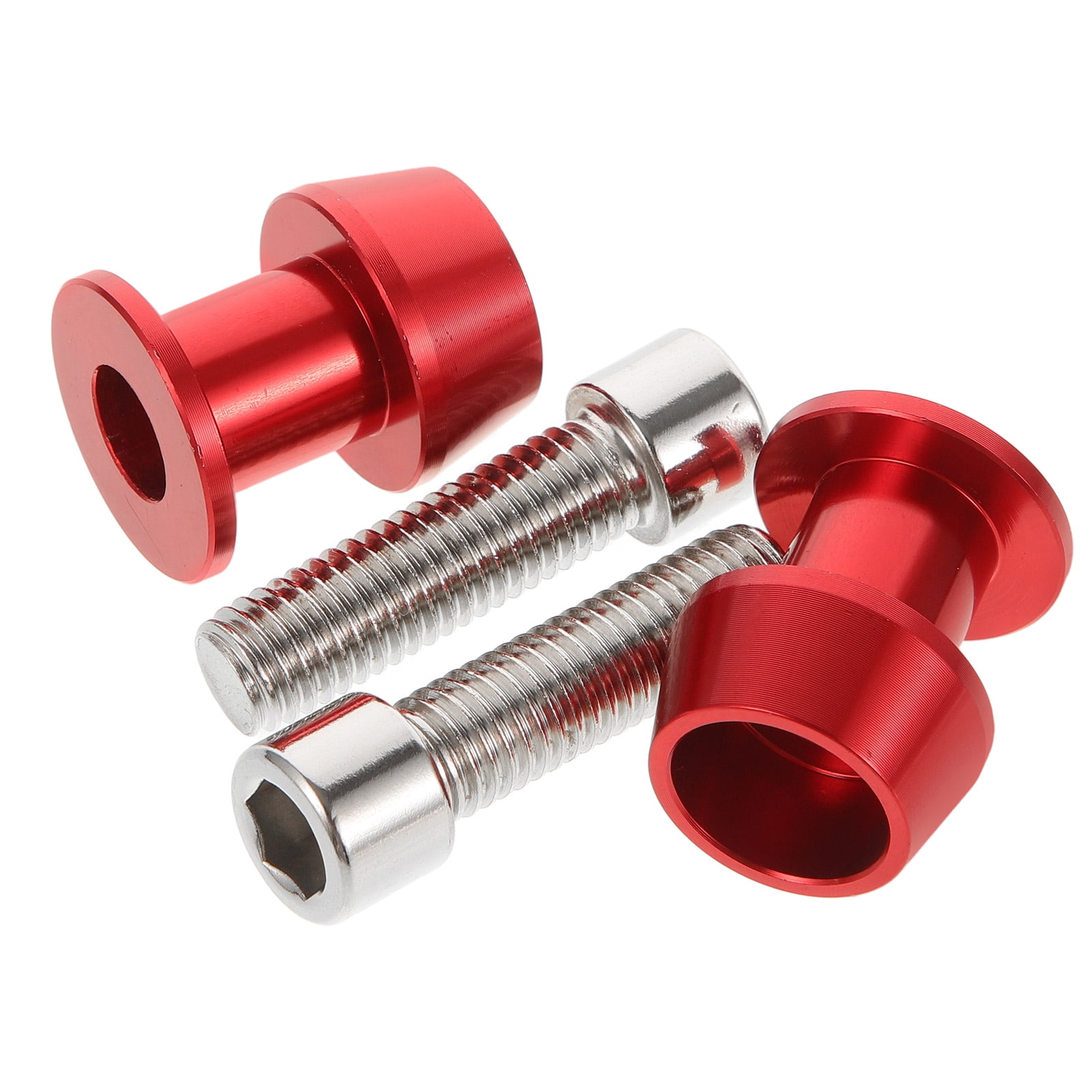 DEEPCRAFF 2Pcs Red Aluminum Alloy Motorcycle Bolts Nuts Kit Swing Arm ...