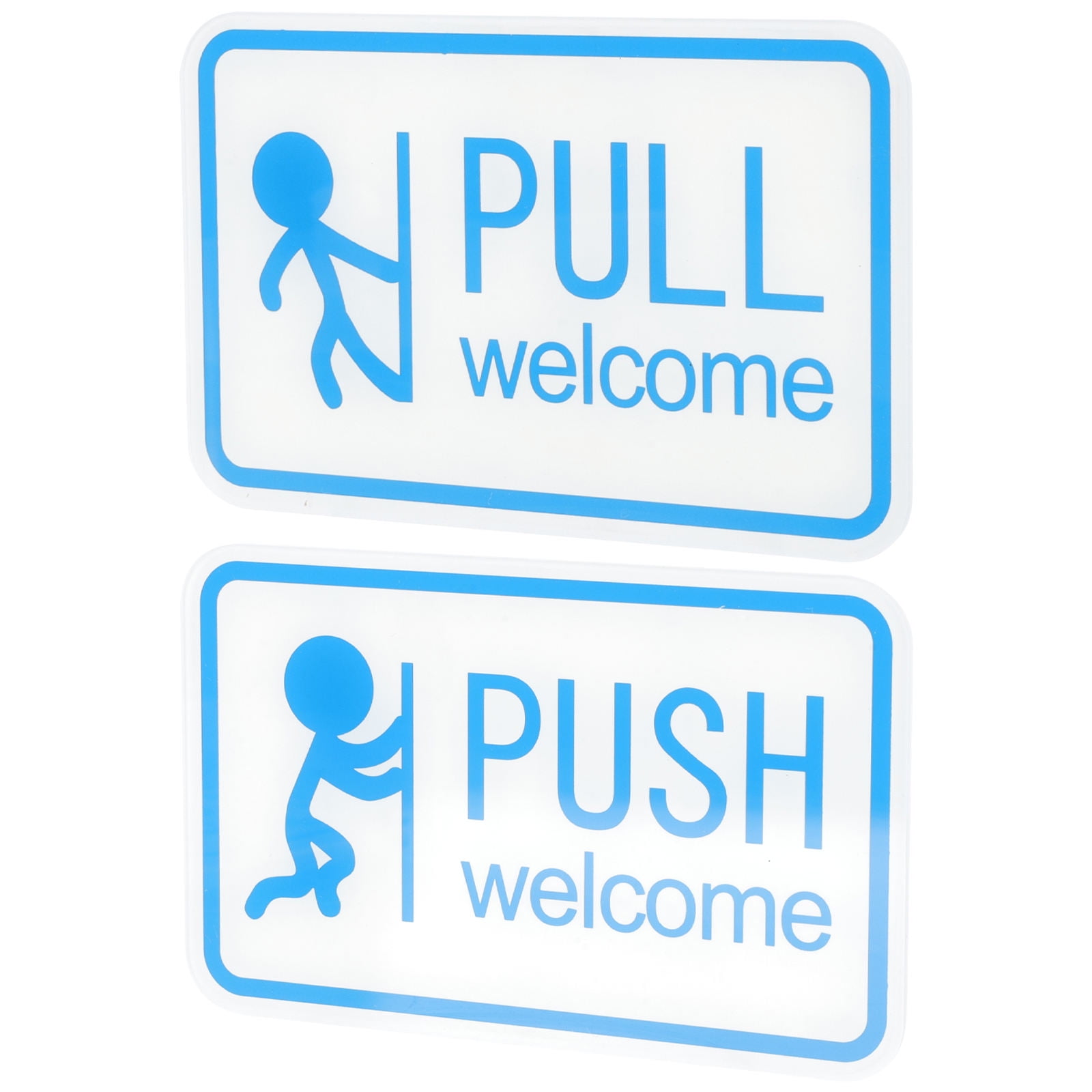 DEEPCRAFF 2Pcs White Rectangle Push Pull Door Sign for Schools and ...