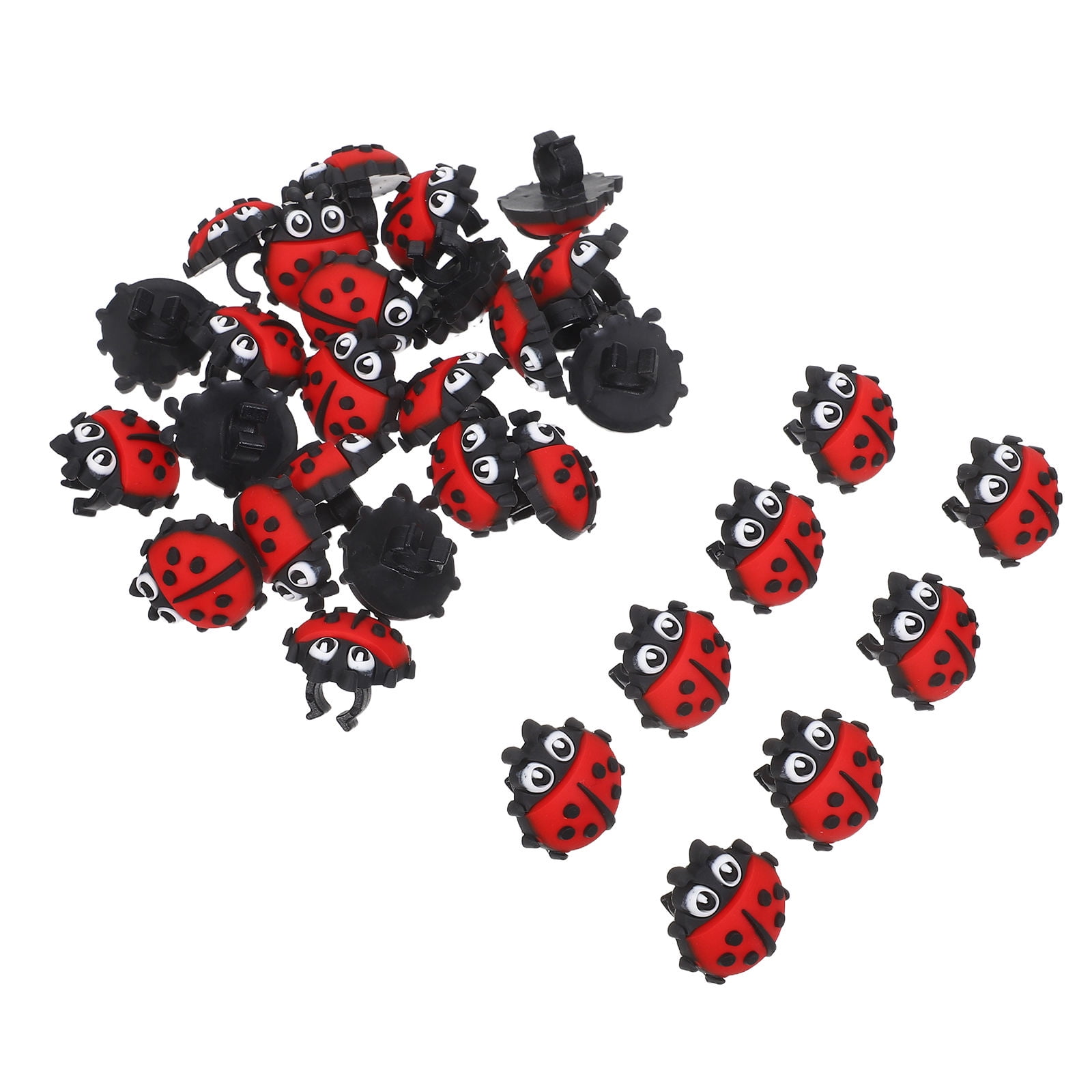 DEEPCRAFF 30Pcs Cute Red Ladybug Pencil Topper Soft PVC Pencil Charm ...