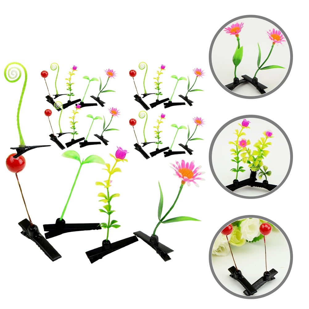 DEEPCRAFF 30Pcs Sprout Hair Clips Small Plant Style Assorted Color Hair ...