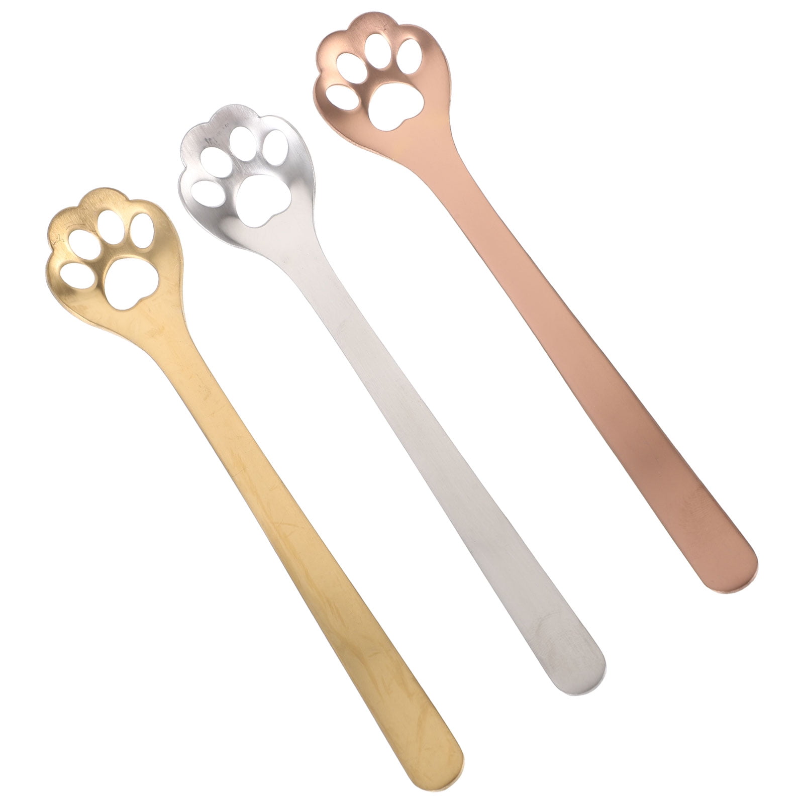DEEPCRAFF 3Pcs Cappuccino Spoons Cat Claw Shape 304 Stainless Steel for ...