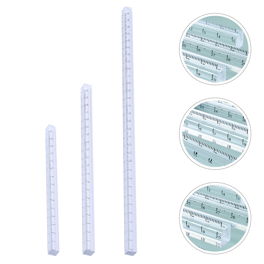 DEEPCRAFF 3Pcs Transparent Practical Drawing Rulers for Classroom ...