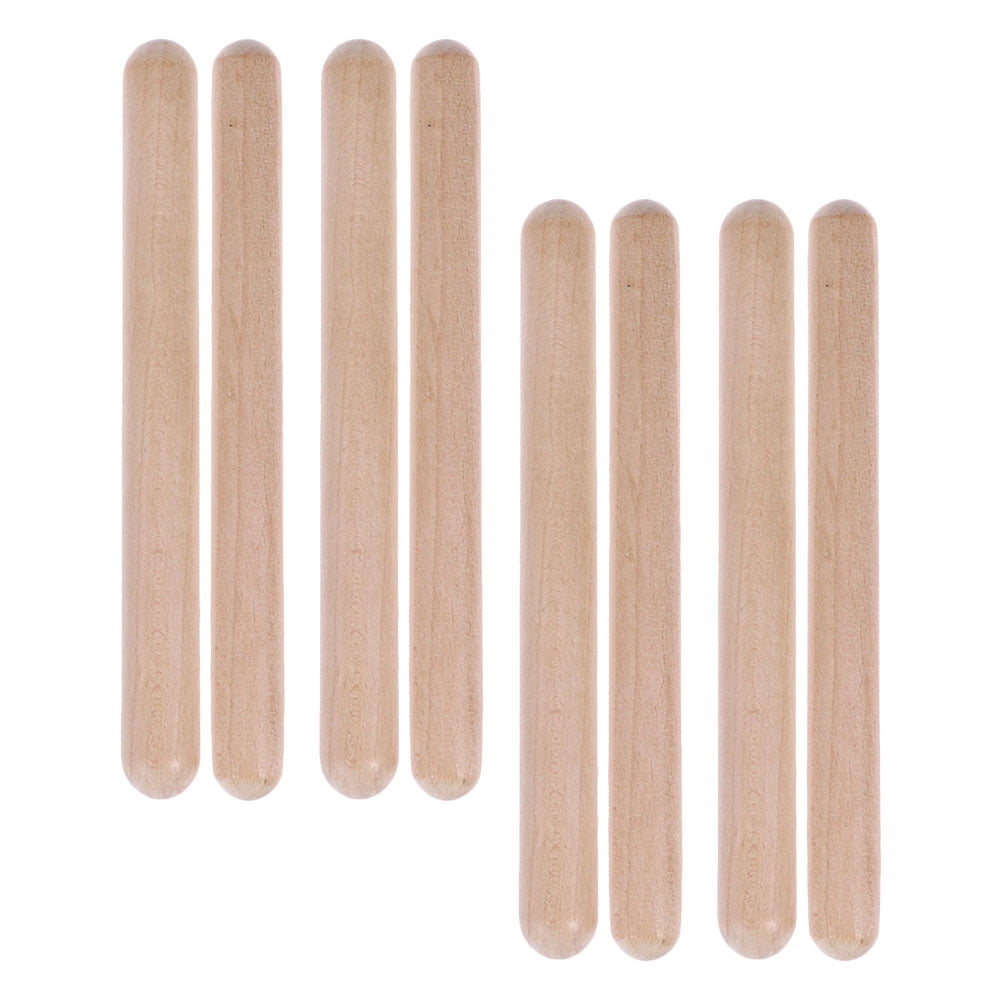 DEEPCRAFF 4 Pairs Wooden Rhythm Sticks for Kids, Music Percussion ...