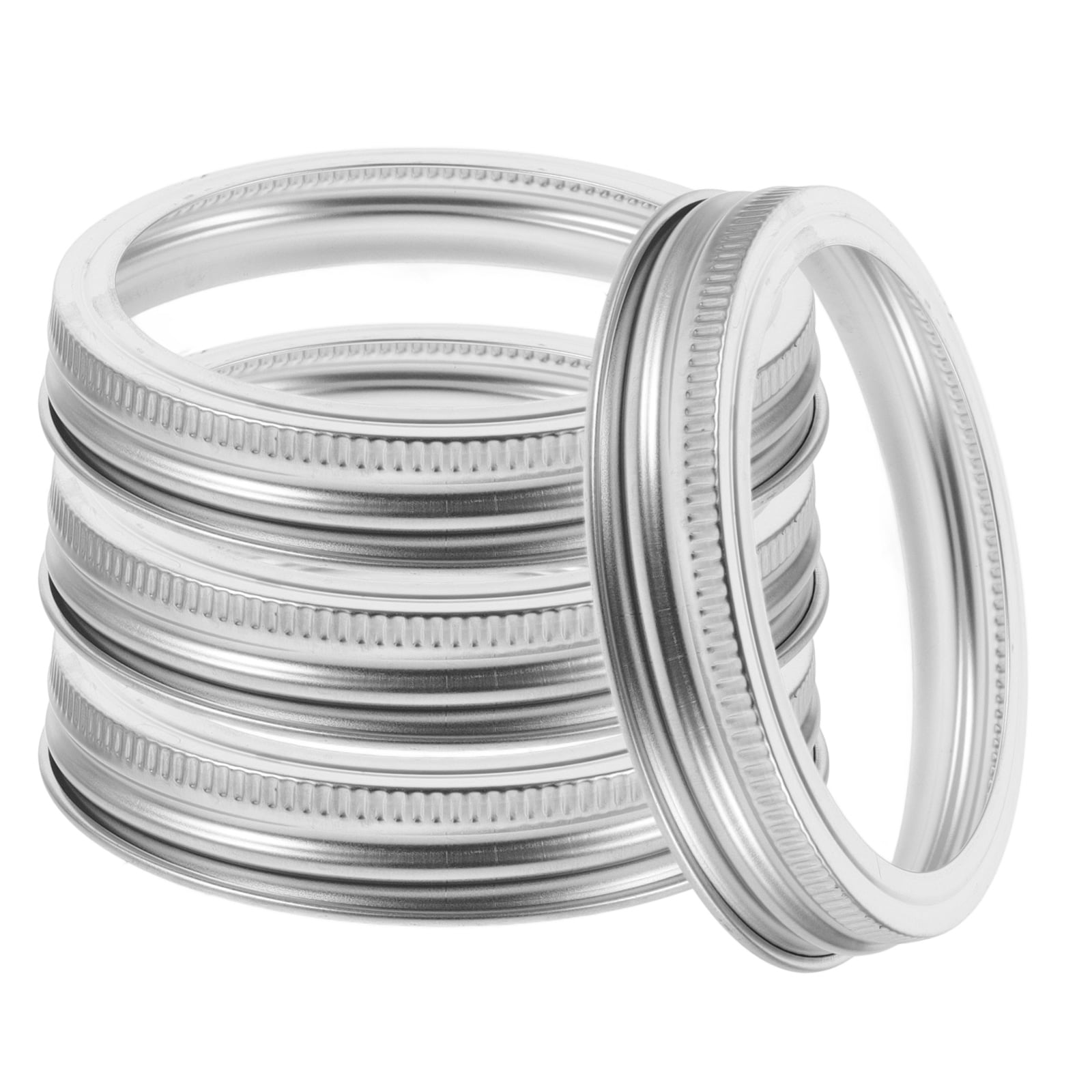 DEEPCRAFF 4Pcs Mason Jar Replacement Rings Silver 3.38X3.38X0.59in 304 ...