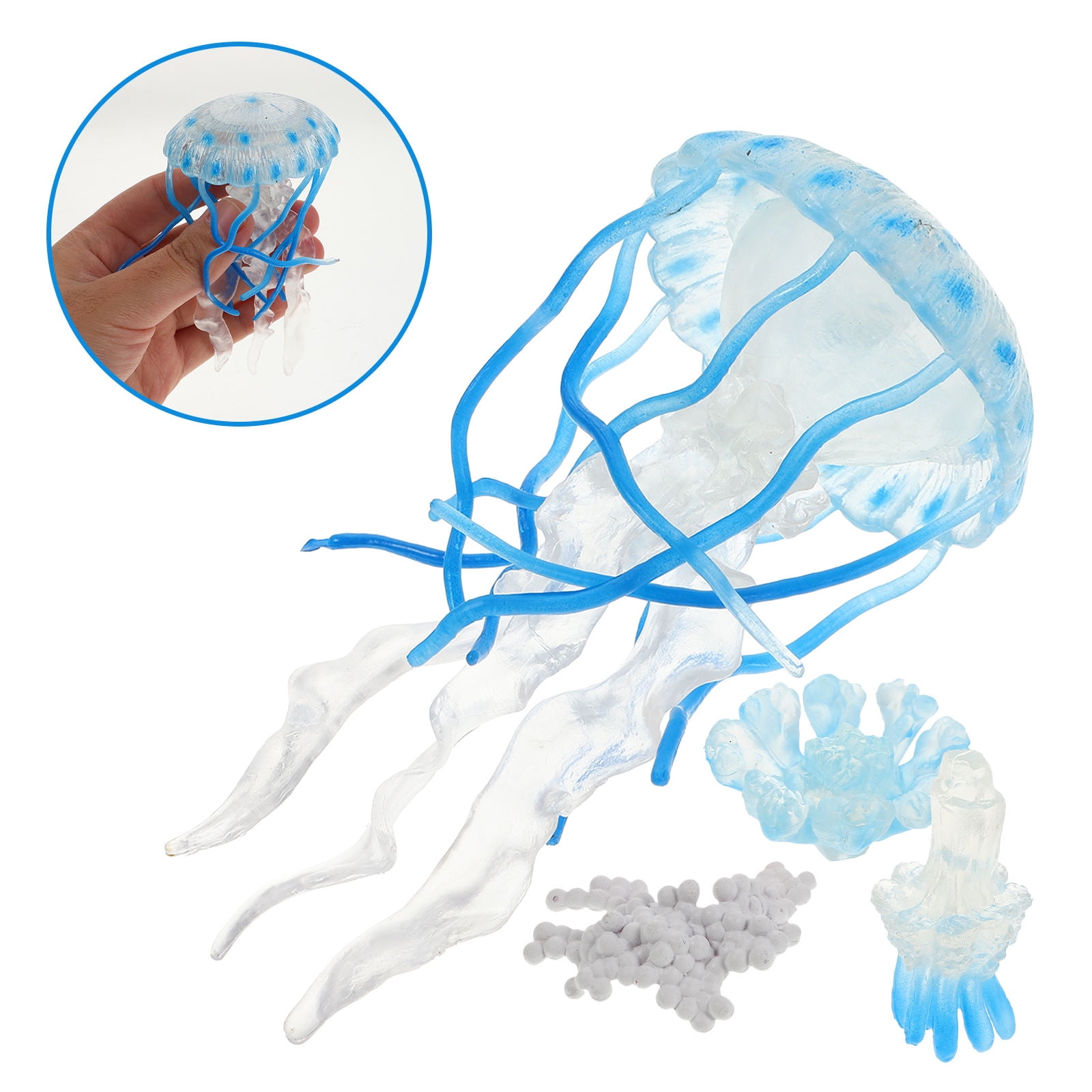 DEEPCRAFF 4Pcs Realistic Jellyfish Model Sea Animals Figures Aquarium ...