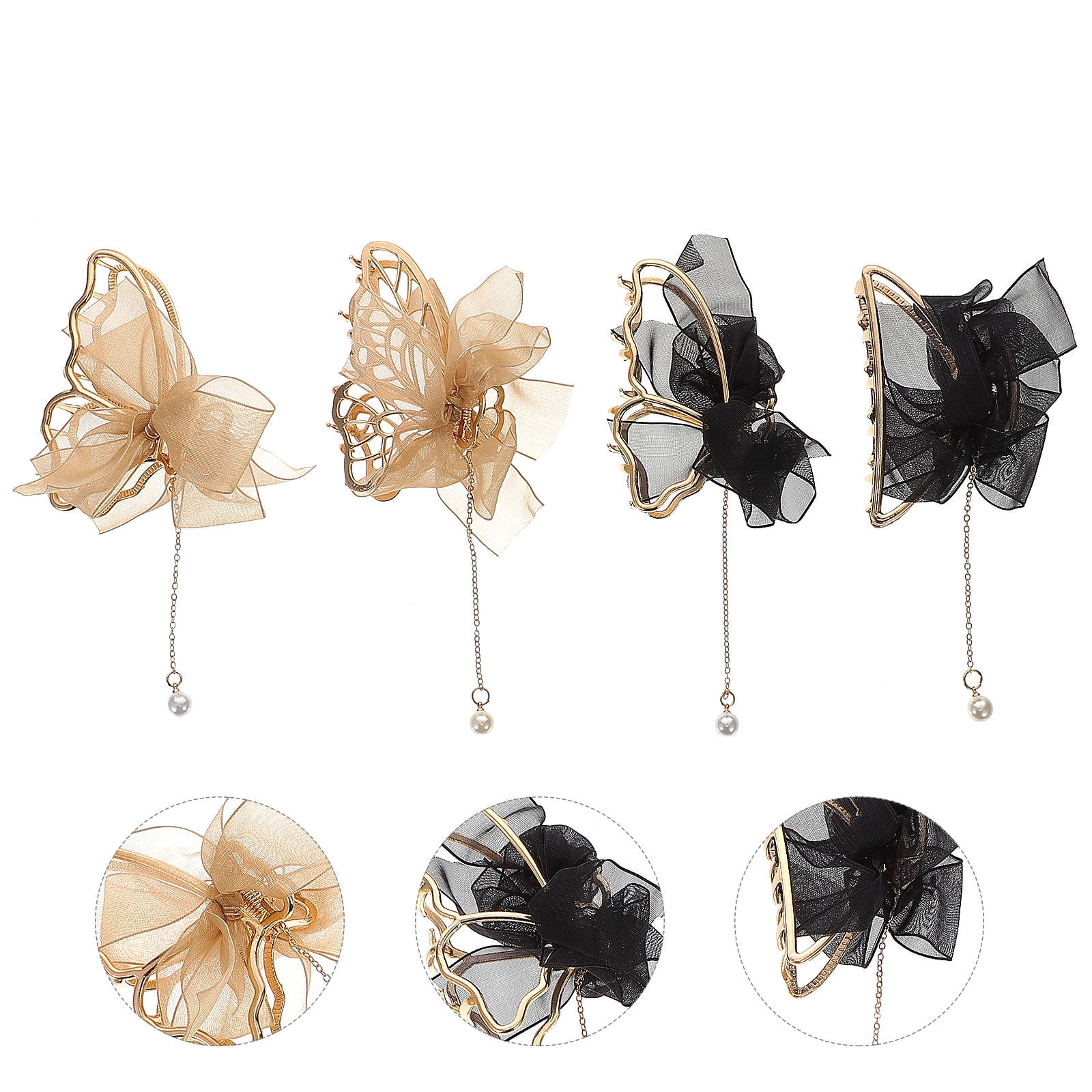 DEEPCRAFF 4Pcs Set Large Hair Clamp Barrette for Women Hairstyle ...