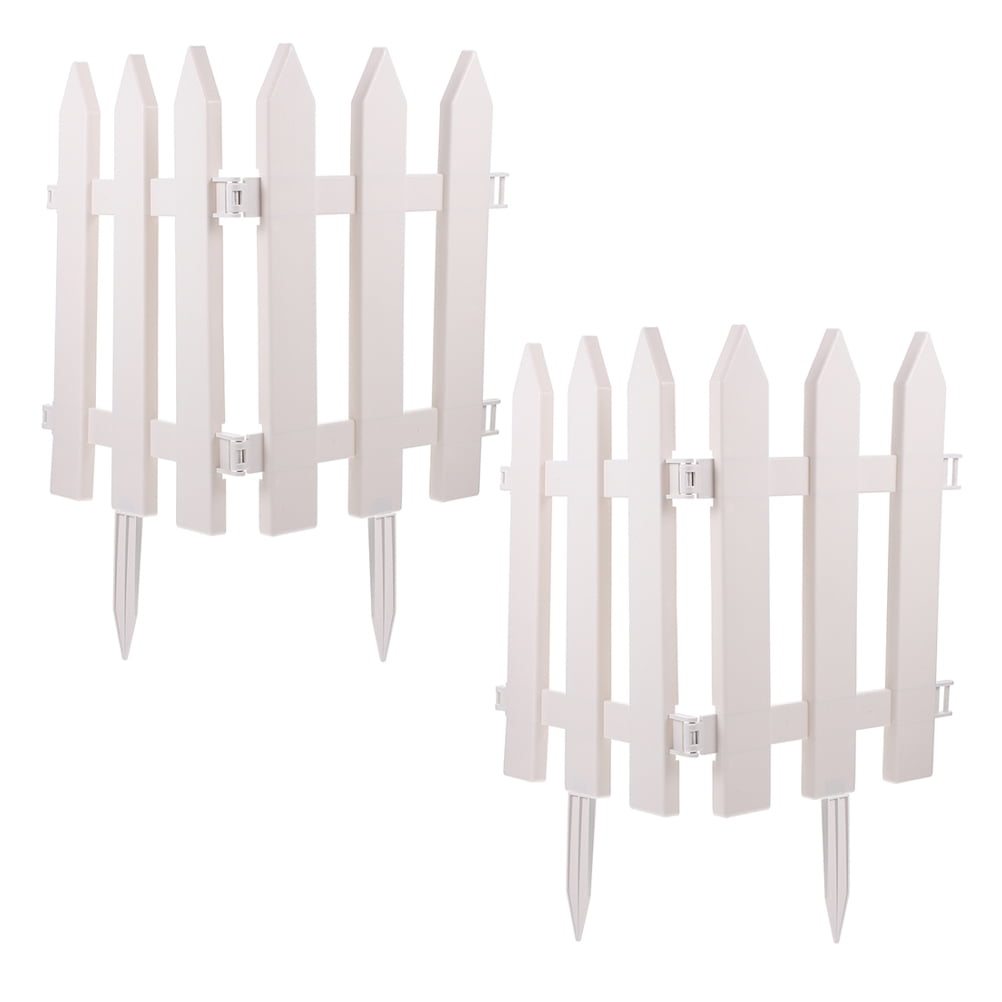 DEEPCRAFF 4-Piece White Plastic Garden Fence Set, Weather-Resistant ...