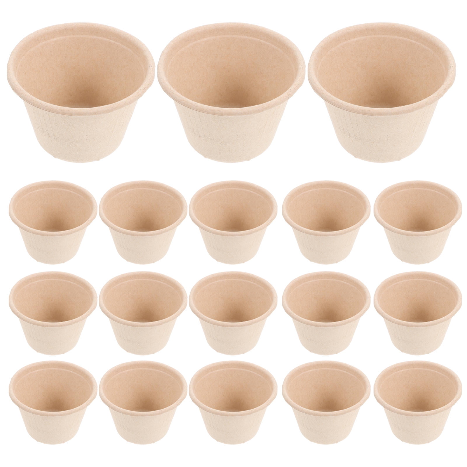 DEEPCRAFF 50Pcs Khaki Pulp Ice Cream Cups for Large Gatherings Takeout ...