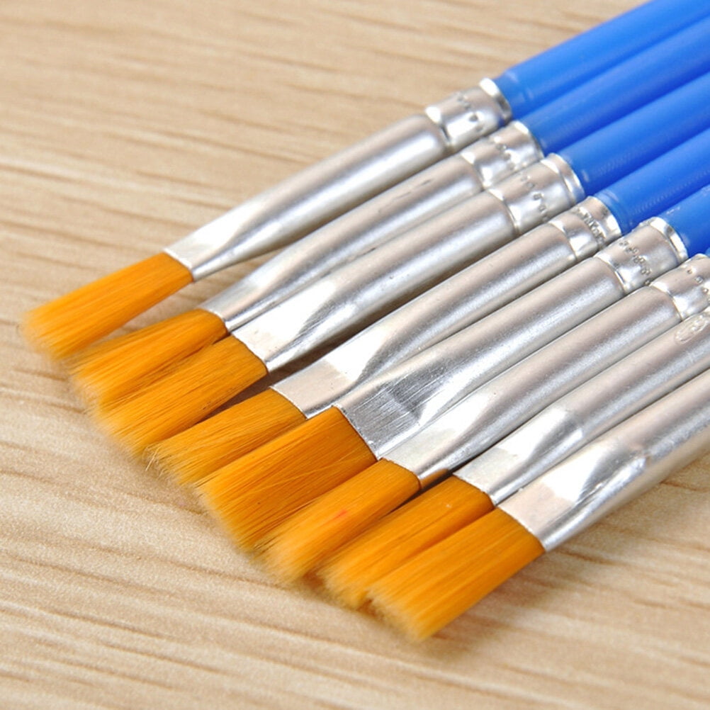 DEEPCRAFF 50Pcs Paint Brush Set Blue Nylon Hair for Watercolor Oil and ...