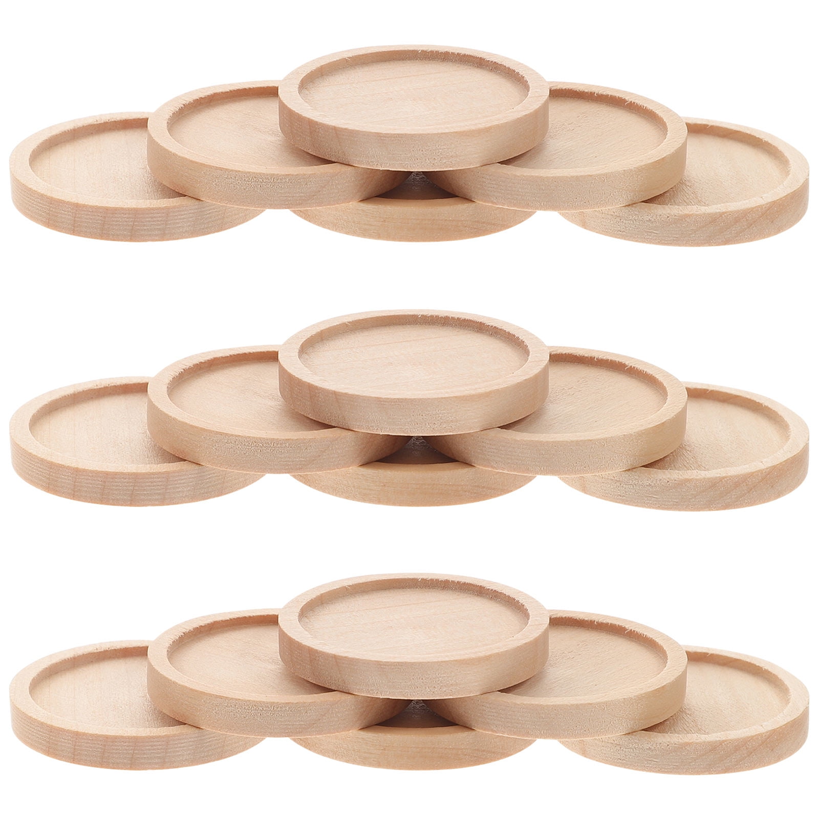 DEEPCRAFF 50Pcs Wood Pendant Base for Diy Jewelry Making Khaki Color ...