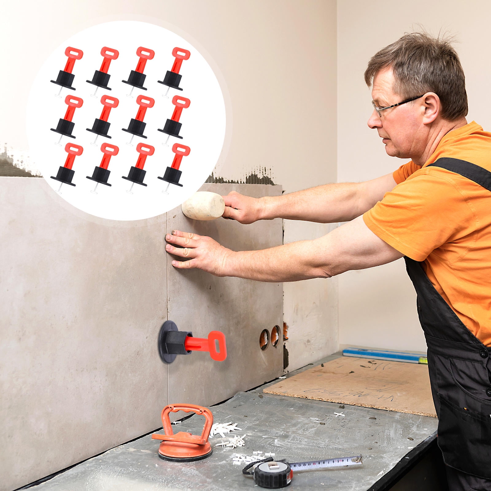 Phenofice Floor Tile Leveling Regulator Deepcraff Red PP Stainless Steel - Walmart.com