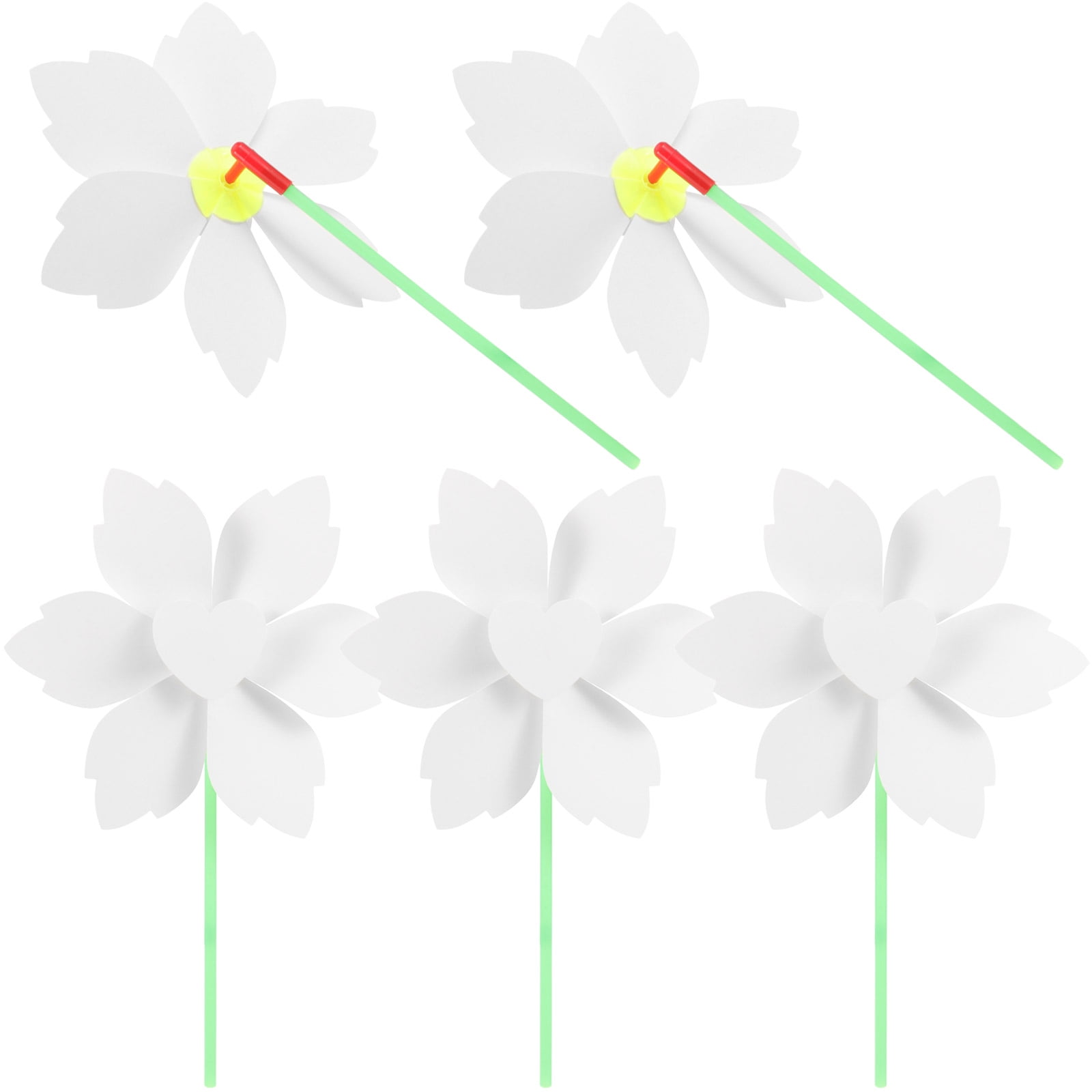 DEEPCRAFF 5Pcs Diy Blank Pinwheels for Kids Paper Craft Kit Six Leaf ...