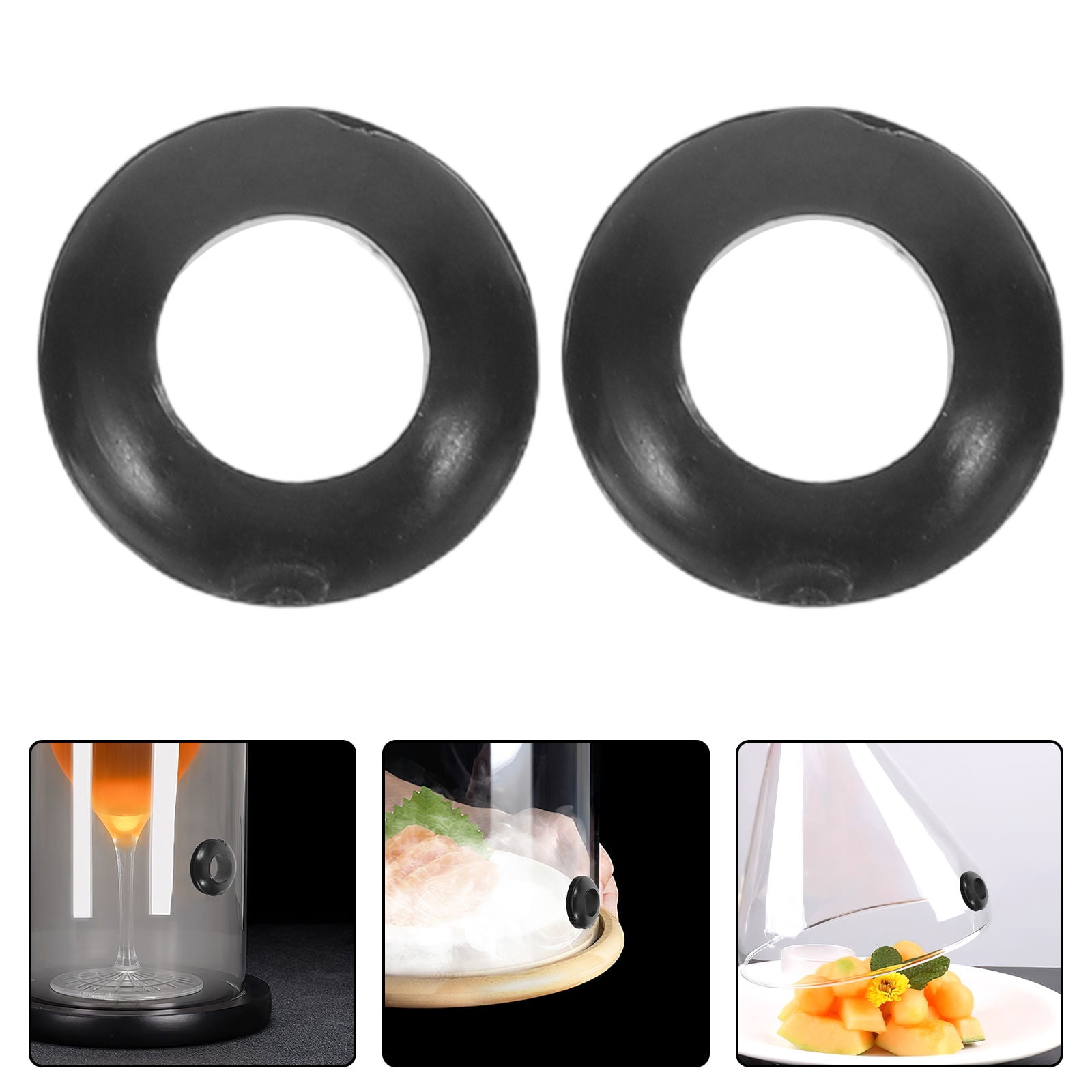 DEEPCRAFF 5Pcs Black Silicone Smoke Injector Part for Glass Cloche Food ...