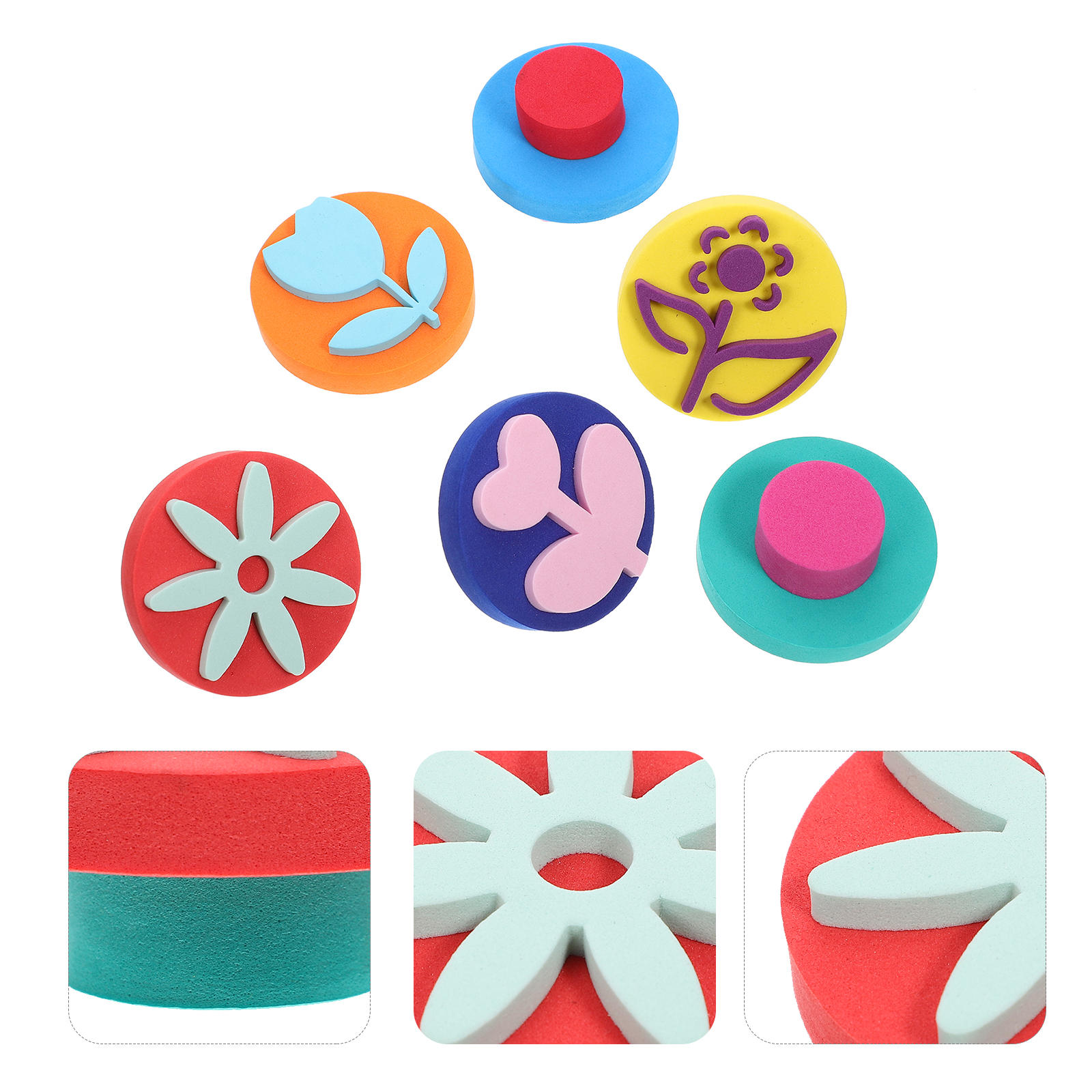 DEEPCRAFF 6 Pcs Paint Sponge EVA Material Multi Color for Preschool ...