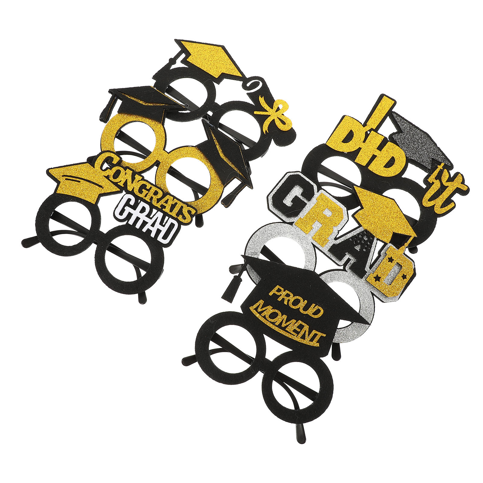 DEEPCRAFF 6Pcs Grad Glasses Cap Shaped Assorted Color Plastic Felt for ...