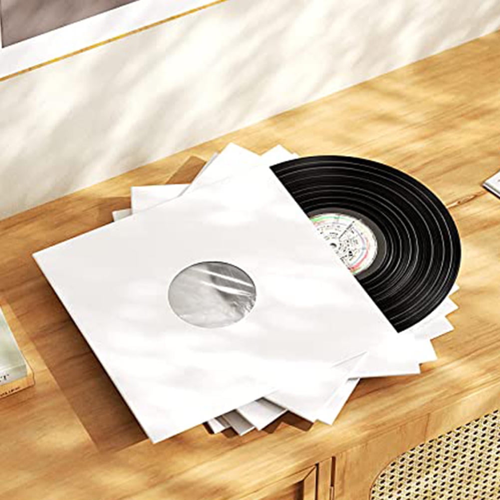 DEEPCRAFF 6Pcs White Vinyl Record Sleeve Covers for Standard Storage ...