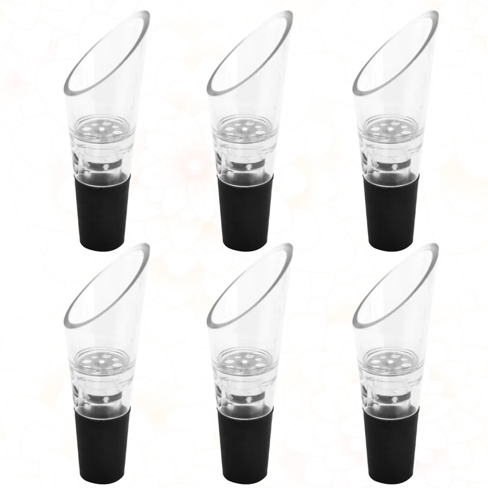 DEEPCRAFF 6Pcs Wine Pourer Black Plastic For Instant Decanting And ...