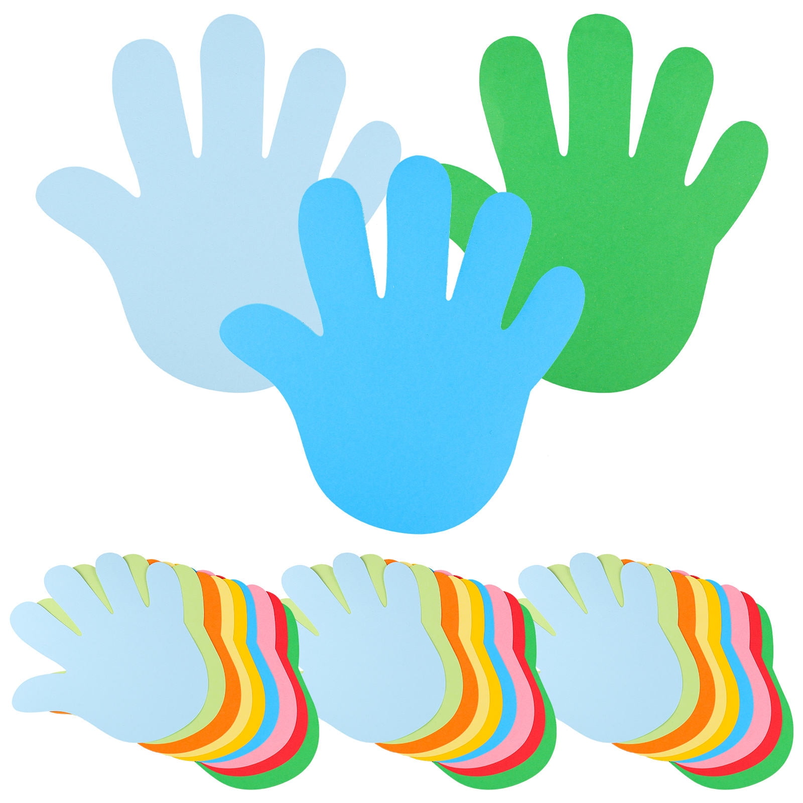 DEEPCRAFF 72Pcs Colorful Handprint Cutouts Paper Fingerprint Shape Diy ...