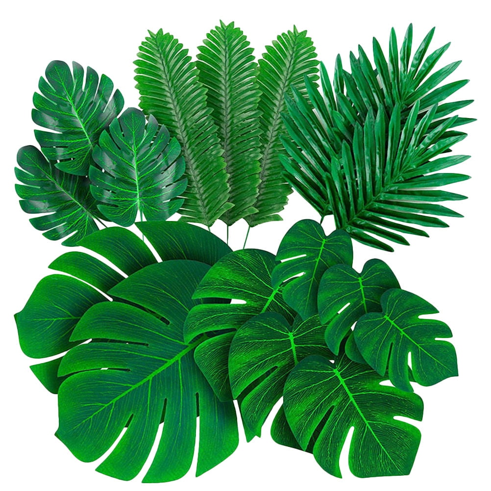 DEEPCRAFF 84Pcs Simulation Monstera Palm Leaves Tropical Leaves Party ...