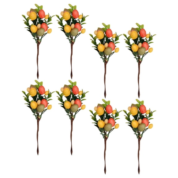 DEEPCRAFF 8-Piece Easter Floral Picks Set with Hand-Painted Foam Eggs ...