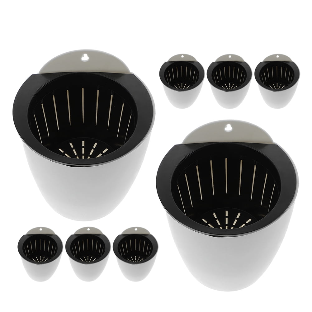 DEEPCRAFF 8Pcs Round Wall Mount Self Watering Planter Indoor Flower Pot ...