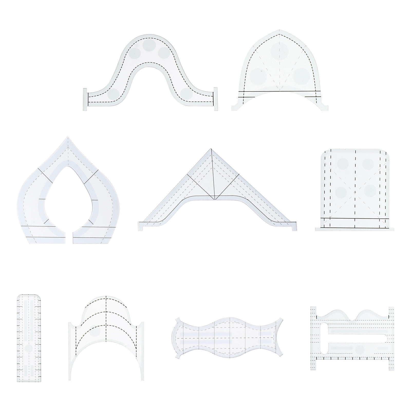 DEEPCRAFF Slotted Quilting Ruler Acrylic 9Pcs For Diy Projects ...