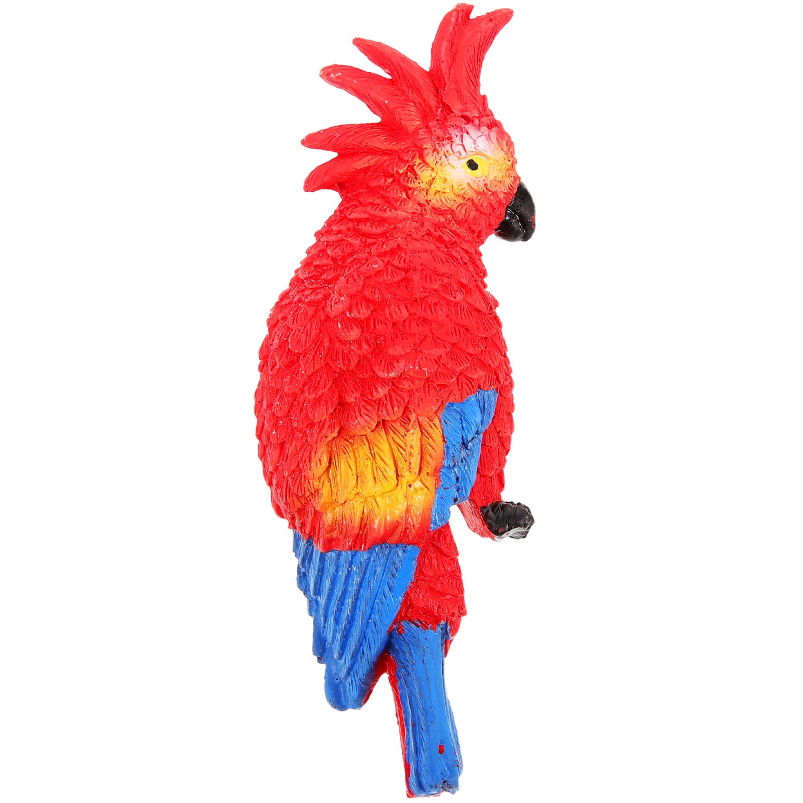 DEEPCRAFF Aquarium Red Parrot Figurine Resin Craft for Desktop and Fish ...