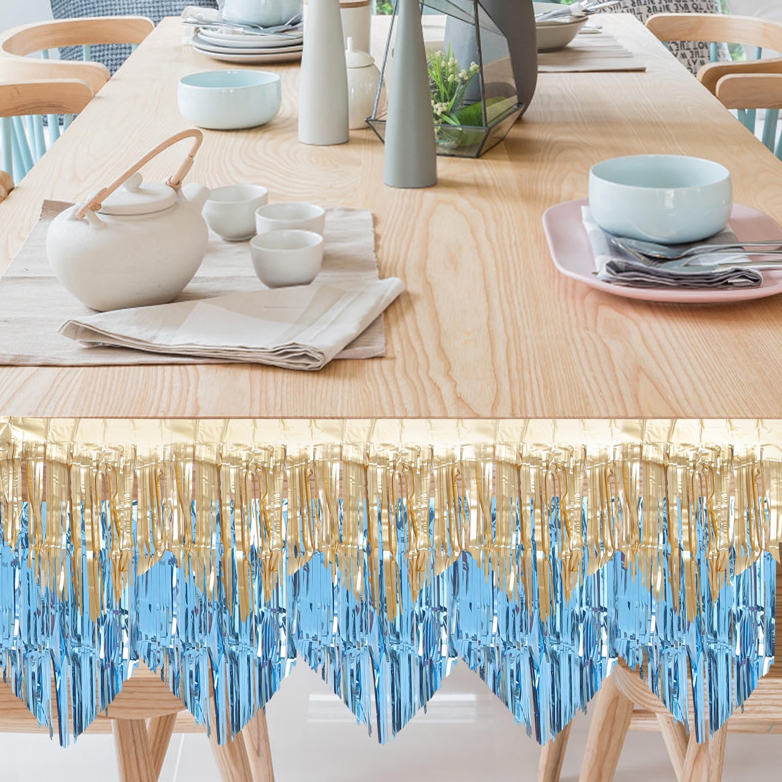 DEEPCRAFF Assorted Color Tinsel Fringe Curtain Party Streamers ...