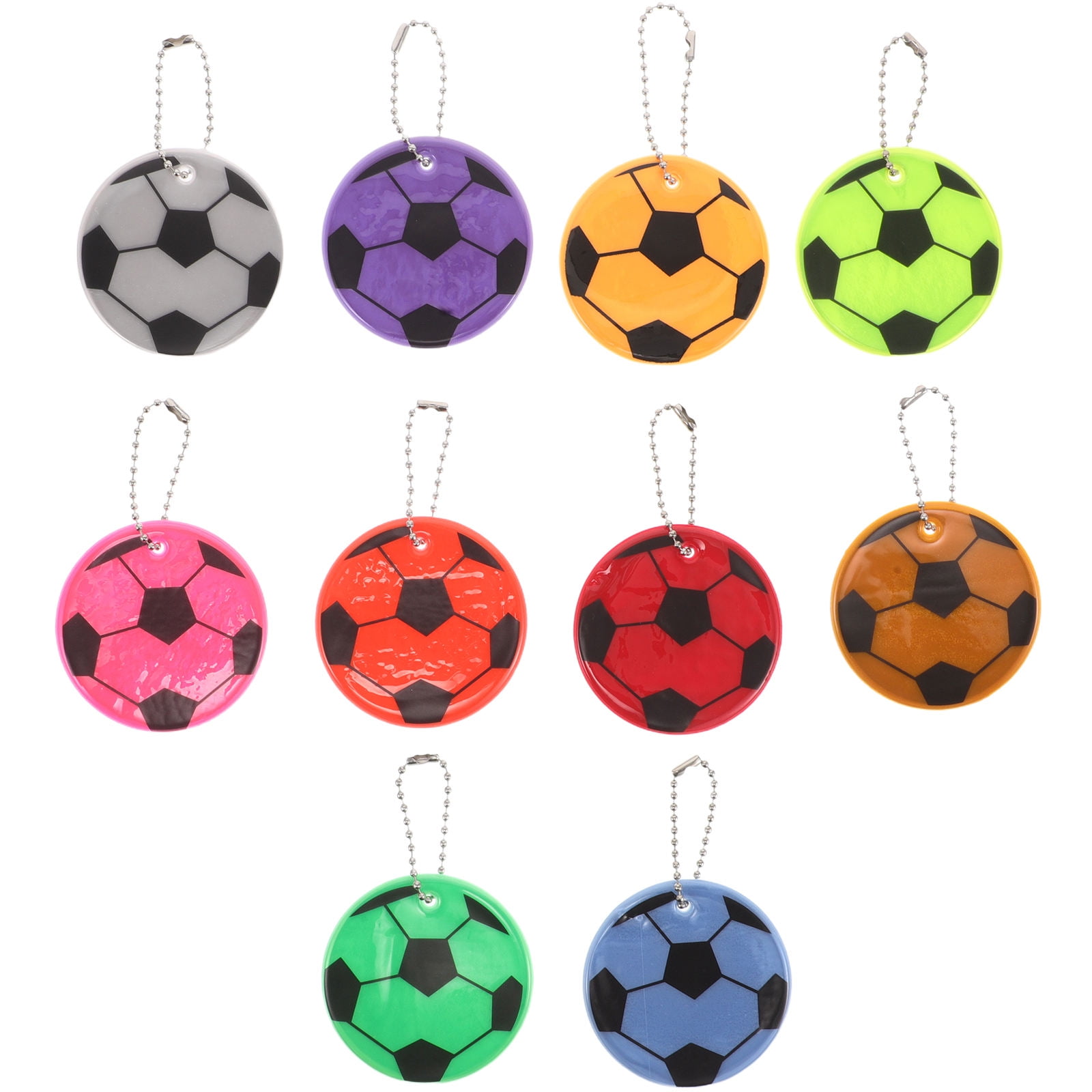 DEEPCRAFF Reflective Soccer Keychain Pendant Set of 10 Multi PVC for ...