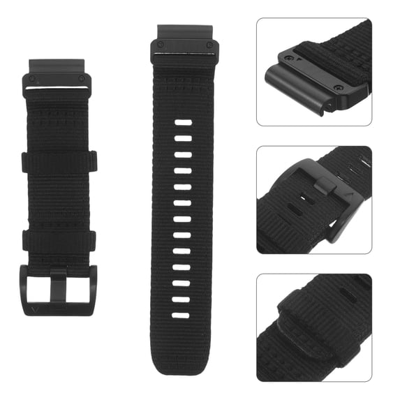 DEEPCRAFF Black Nylon Watch Band Replacement Strap with Quick Release ...