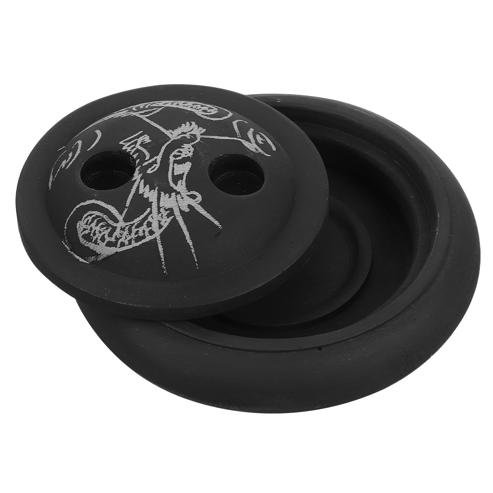 DEEPCRAFF Round Ink Dish for Calligraphy Chinese Retro Inkwell with Lid ...