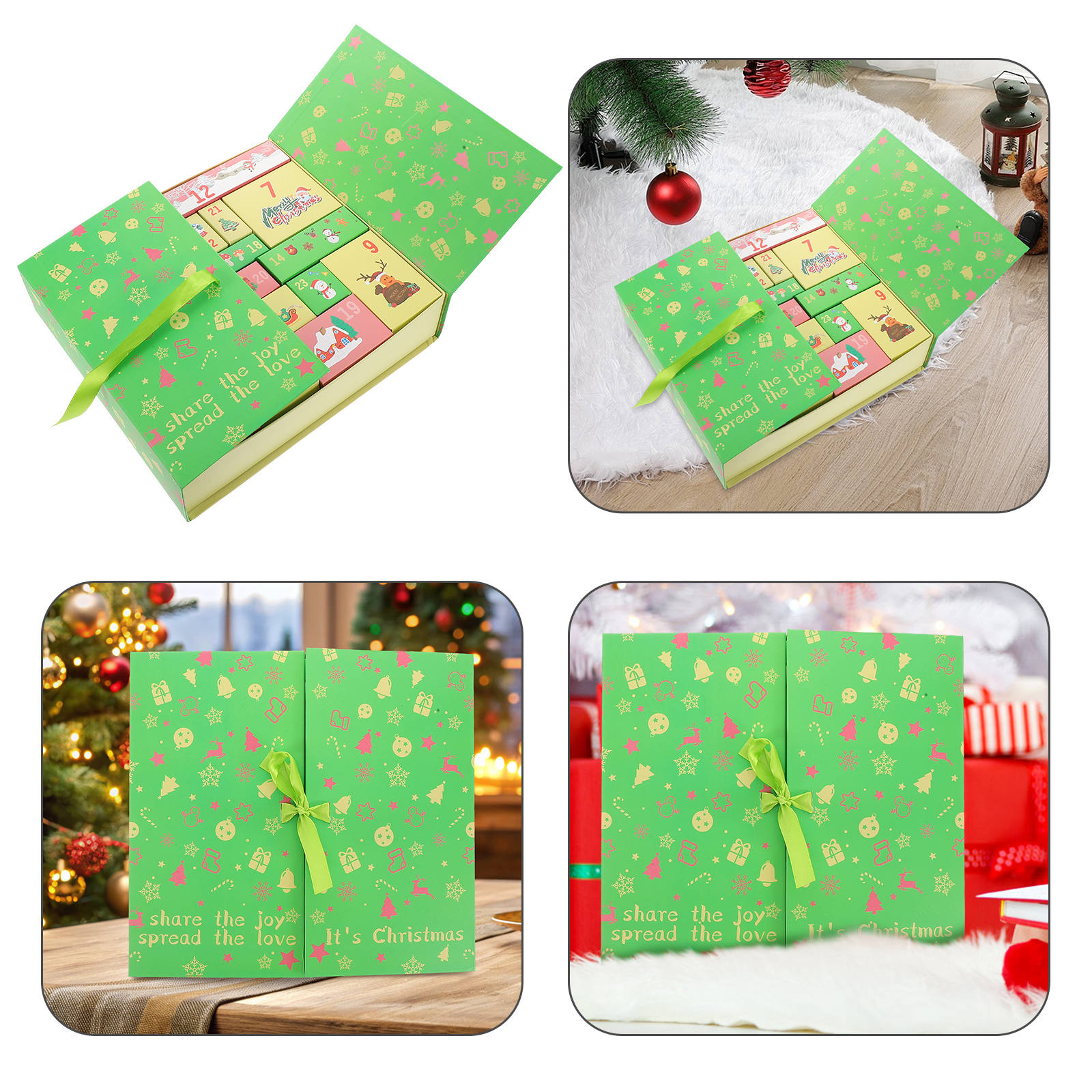 DEEPCRAFF Countdown Calendar Box 1Pcs Christmas Advent Calendar Boxes ...