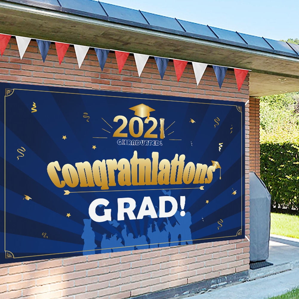 DEEPCRAFF Dark Blue Primary School Graduation Banner for Yard 1Pack ...