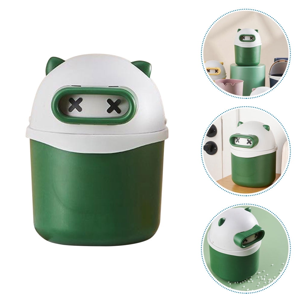 DEEPCRAFF Desktop Waste Bin Green Plastic 1 Set 7.9X6.1X6.1In - Walmart.com