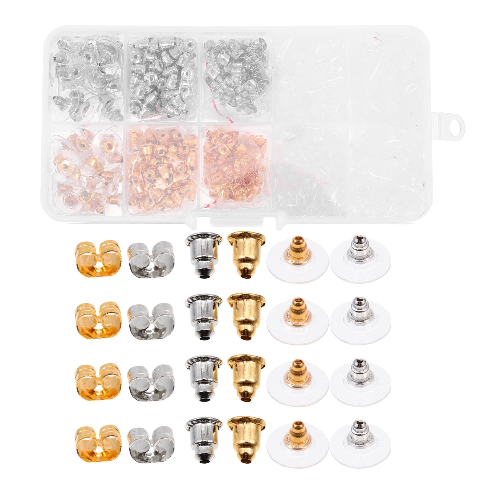 DEEPCRAFF Diy Earring Backs Kit Transparent Earring Stoppers With ...