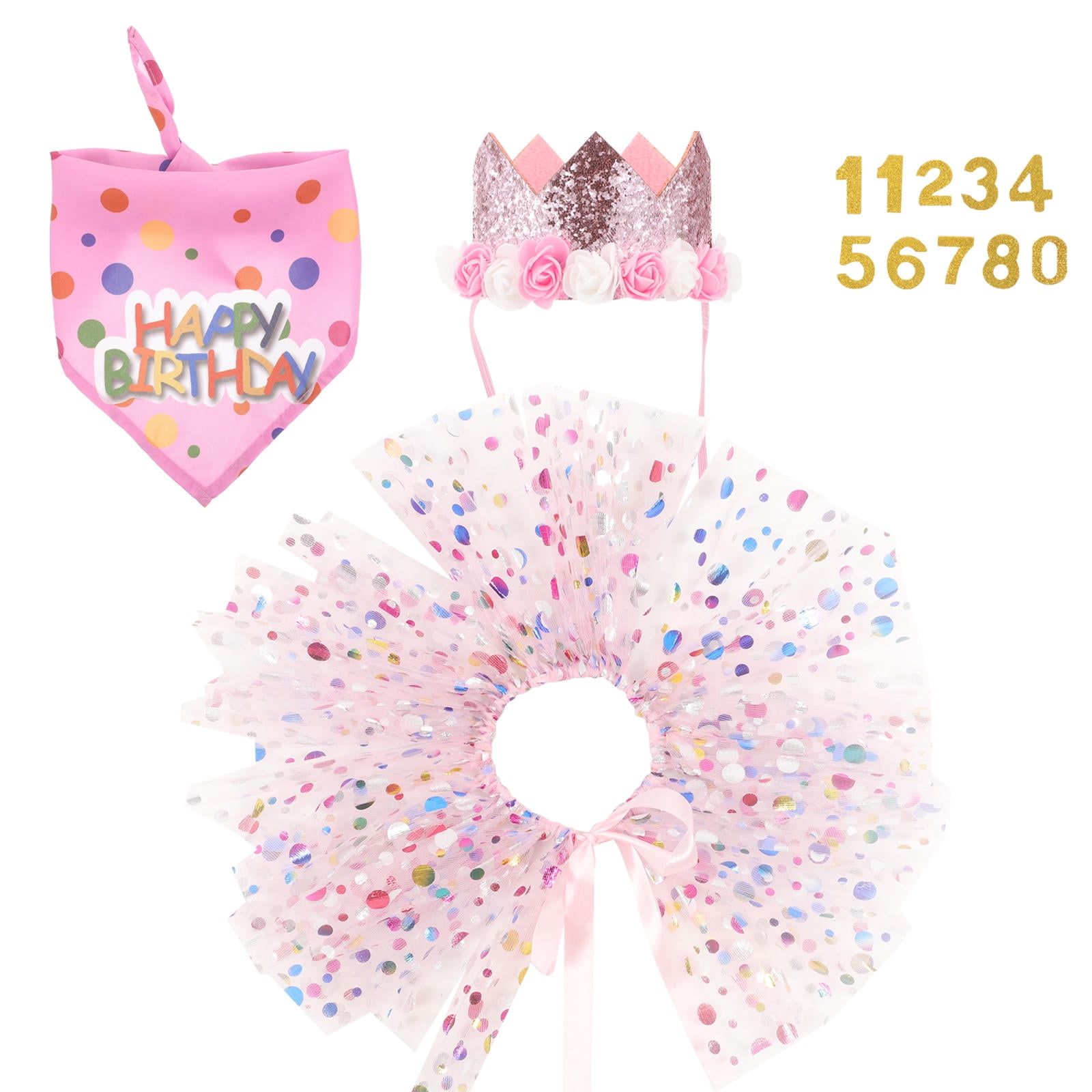 DEEPCRAFF Dog Tutu Dress in Pink Cloth and Tulle for Birthday ...