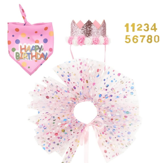 DEEPCRAFF Dog Tutu Dress in Pink Cloth and Tulle for Birthday ...