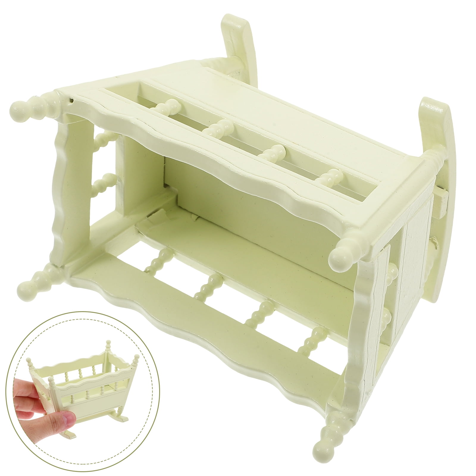 DEEPCRAFF Doll House Mini Cradle 1:12 .62X2.95X2.28in for Decorative ...